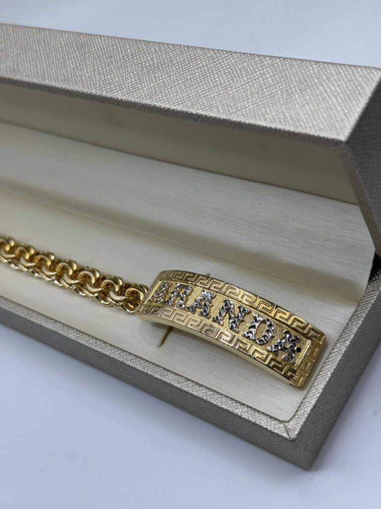 10k Gold Chino Link Bracelet With Name #0070 - Tamayo's Jewelry